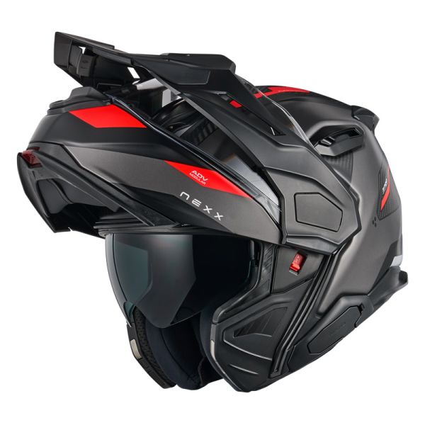 NEXX Bukósisak X.LIFECOUNTRY Carbon Terra Grey-Red MT - NEXX BUKÓSISAK ...